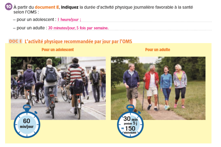 LES TIROIRS DE LA PSE :: A3 L ACTIVITE PHYSIQUE CORRECTION