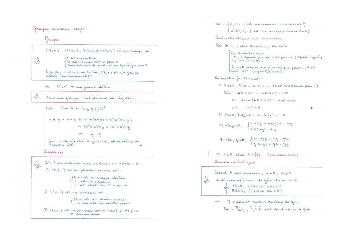 MPSI3 - Thiers =) : Un résumé du cours sur les structures algébriques MPSI3 - Thiers =) : Un résumé du cours sur les structures algébriques