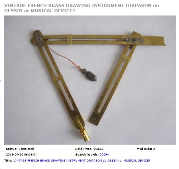 OUTILS ANCIENS - ART POPULAIRE :: Diapason de dessin par Picard