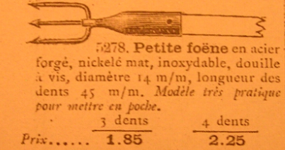 OUTILS ANCIENS - ART POPULAIRE :: à définir = foène