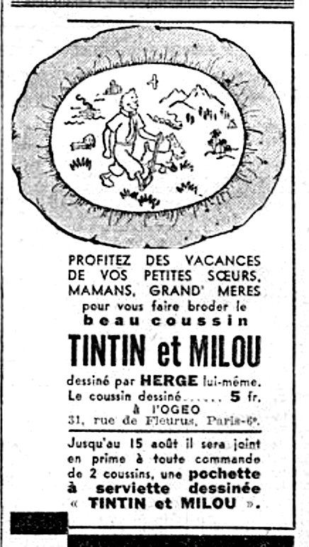 Les Aventures de Tintin : Coussin Tintin et Milou