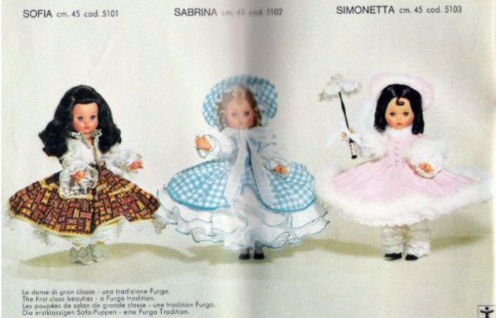 PAR AMOUR DES POUPEES : SABRINA ET STEFANIA, 43 CM, 1972, FURGA
