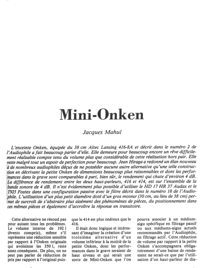 Forum Cabasse, Haute Fidélité, Multicanal et Home Cinéma : Doc Mini ...