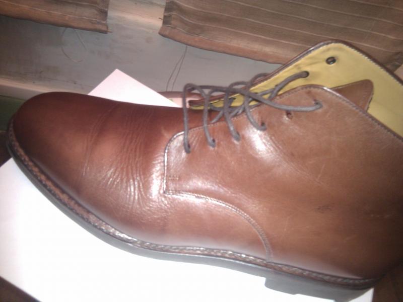 chaussure en cuir plisse