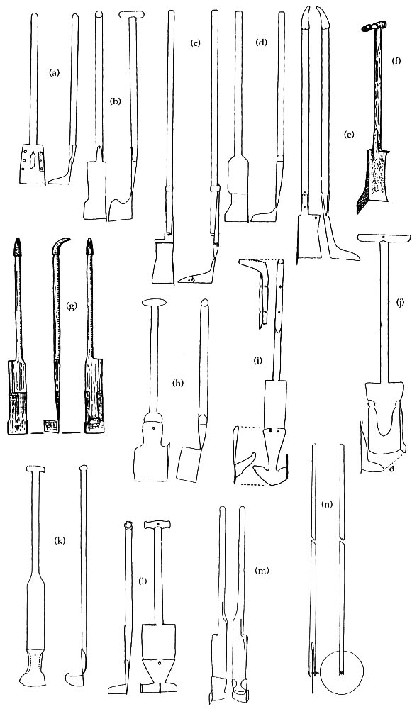OUTILS ANCIENS - ART POPULAIRE :: ancienne beche a