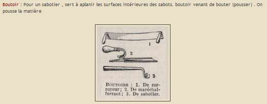 OUTILS ANCIENS - ART POPULAIRE : Boutoir de sabotier