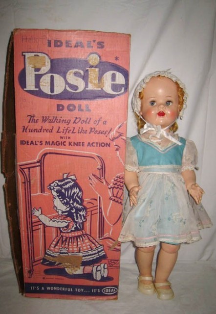 PAR AMOUR DES POUPEES : POSIE, 43 cm et 58,5 cm, 1954 IDEAL TOY COMPANY